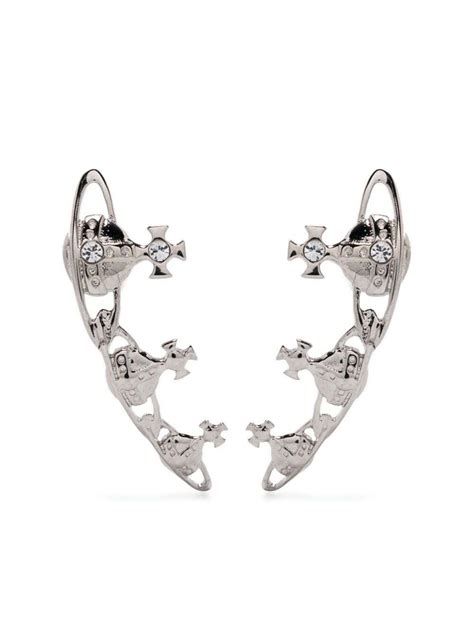 Buy Vivienne Westwood Candy Crystal Embellished Earrings Silver At 15