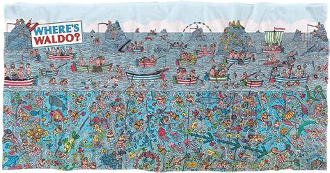 where s waldo beach towel vintage 90s swimming pool wheres waldo