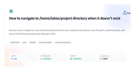 Navigieren Zu Homelabexproject Verzeichnis Existiert Nicht Labex