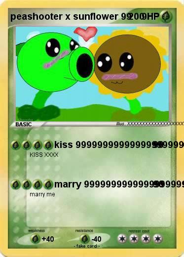Pokémon Peashooter X Sunflower 99 9 9 Kiss
