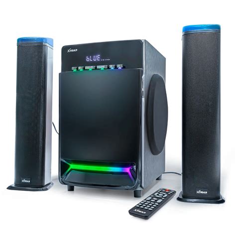 Caixa De Som Subwoofer 21 Bluetooth Usb Sd P2 Pc Celular Tv 1000w Com Controle 2 Entradas P10