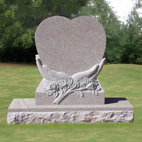 Heart Shaped Headstones With Vase Angel Teddy Bear Design For Graves