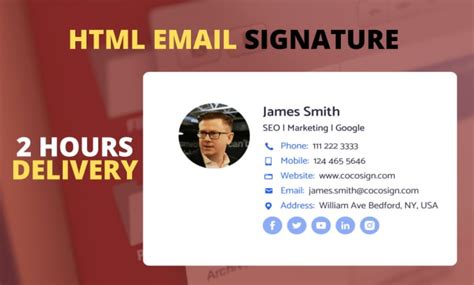 Create Clickable Html Email Signature By Samadkhan9192 Fiverr