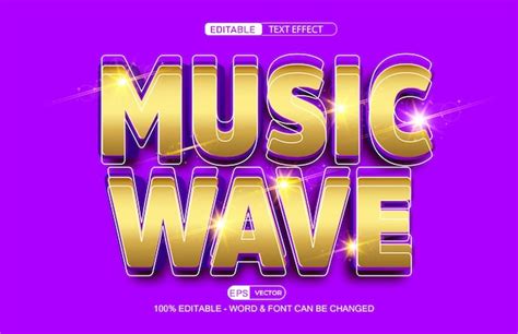 Premium Vector Music Wave Editable Text Effect Vector 3d Style