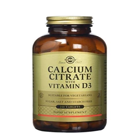 Solgar Calcium Citrate Vitamin D3 (240 Tablets) - The HoneyPot Health Store