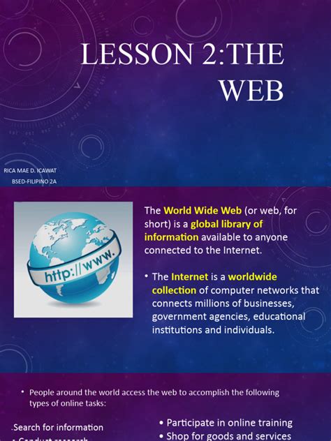 Lesson 2 The Web Pdf World Wide Web Internet And Web