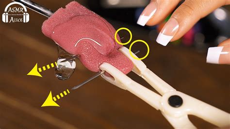 【asmr】医療用シリコン舌に横からピアスする音 The Sound Of Piercing The Side Of The Medical