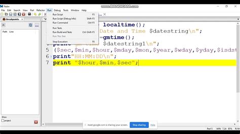 Time And Date Module In Perl Padre Youtube