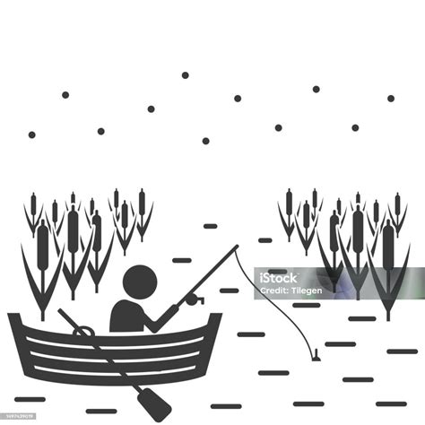 白い背景にボートのグリフアイコンを持つ漁師ベクターイラスト いかだのベクターアート素材や画像を多数ご用意 いかだ アイコン