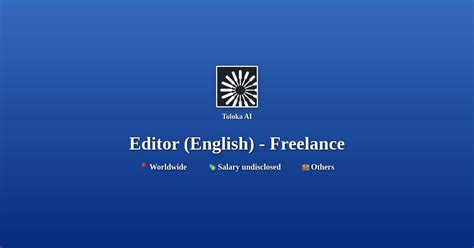 Dailyremote On Linkedin Editor English Freelance At Toloka Ai