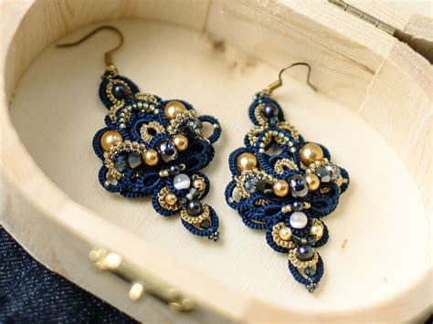 Pdf Tatting Tutorial Shuttle Tatting Pattern And Scheme Earrings Far Blue Etsy