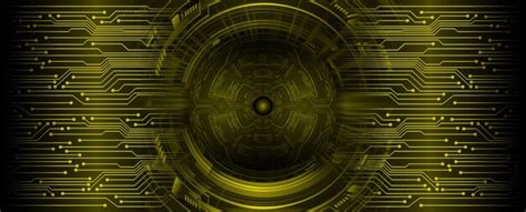 눈 사이버 회로 미래 기술 개념 배경 프리미엄 벡터