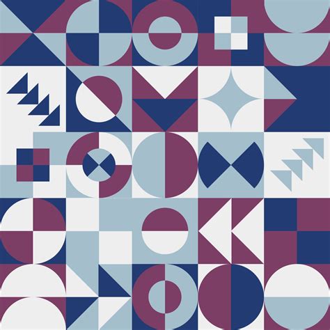 Abstract Geometric Bauhaus Pattern Design Vector Circle Triangle And Square Lines Color Art