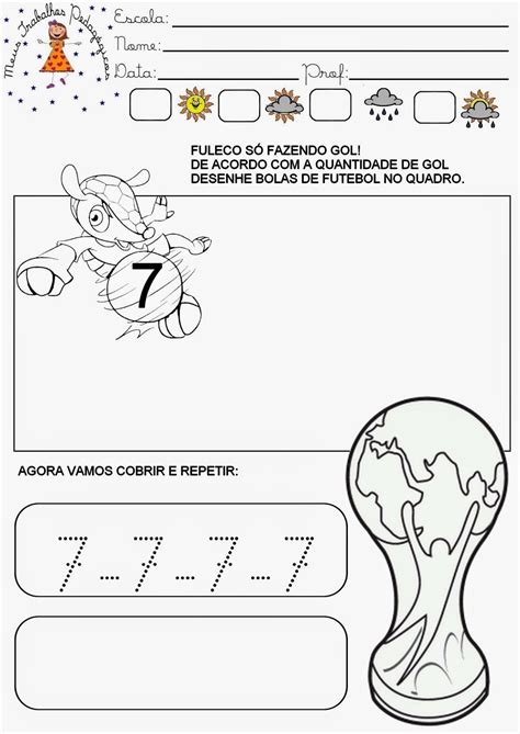 Atividades Para Copa Do Mundo Número 7 ~ Atividade Infantil