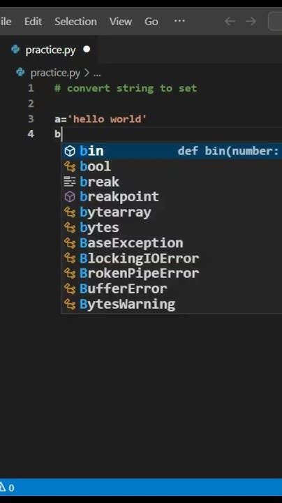 How Convert String To Set 😶😯python Coding Pythonprogramming Code
