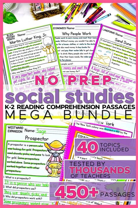 K 2 Social Studies Reading Comprehension Passages Mega Bundle Reading