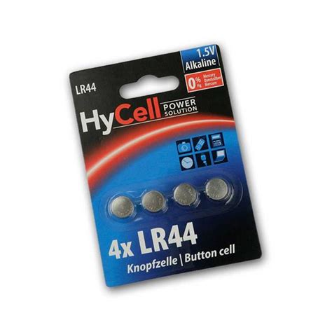 HyCell Alkaline Button Cell LR44 AG13 1 5V 4 Pack