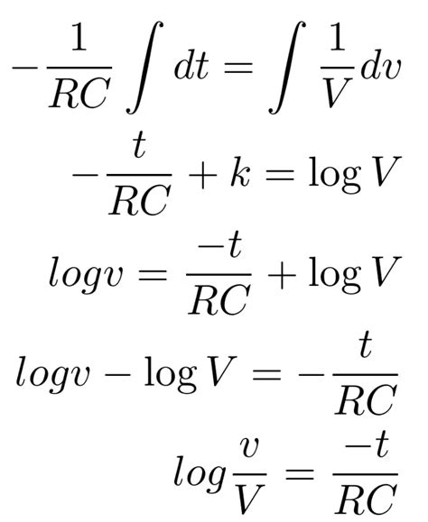 Derivation For Voltage Across A Charging And Discharging Capacitor
