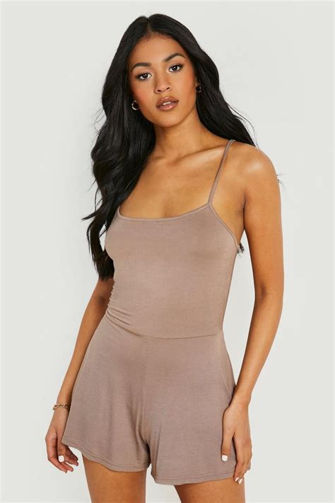 Tall Open Back Strappy Swing Playsuit Boohoo