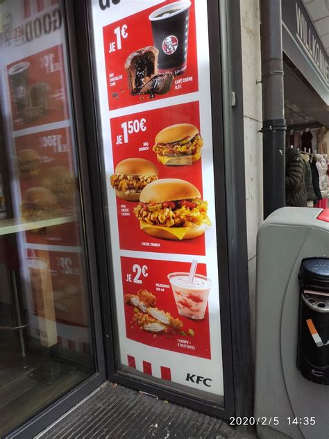 Carta De Comida Rápida Kentucky Fried Chicken Munich Bayerstraße 7