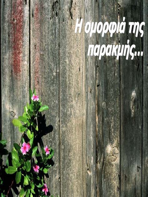 Η ΟΜΟΡΦΙΑ ΤΗΣ ΠΑΡΑΚΜΗΣ Pdf