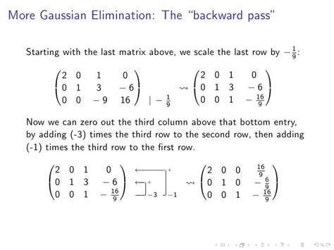Lesson 9 Gaussian Elimination