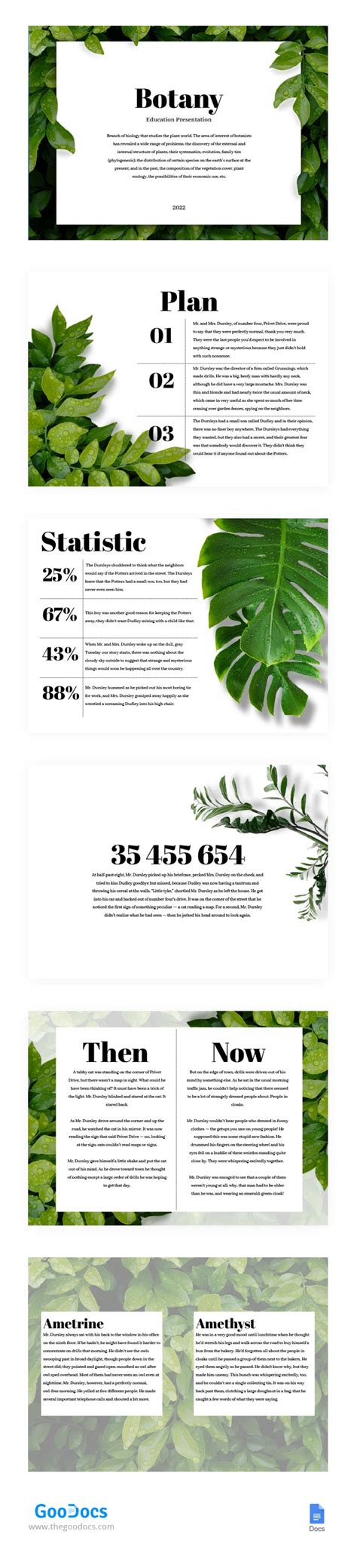 Free Botany Education Presentation Template