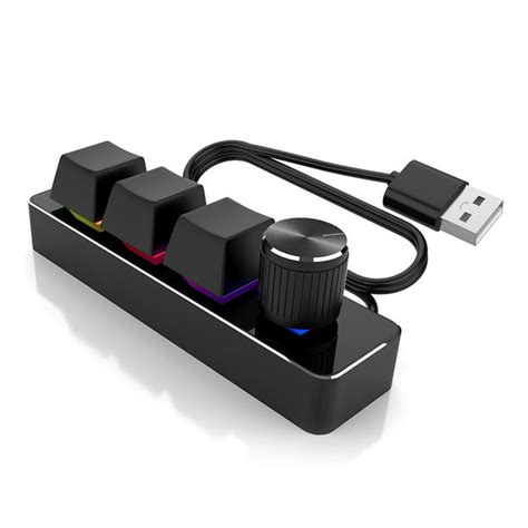 Teclado Con Perilla Personalizada Rgb Usb 3 Teclas 1 Perilla Teclado