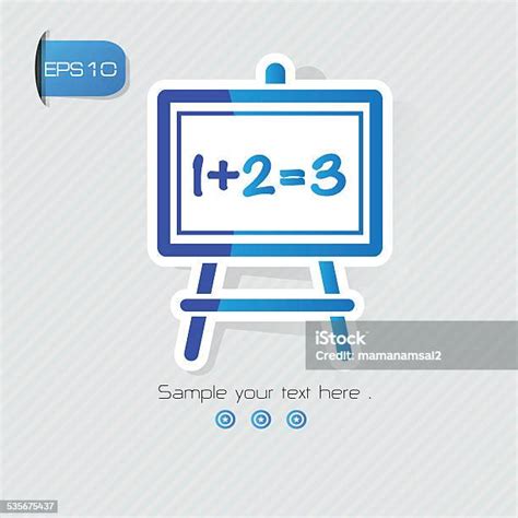 Blackboard Symbol Sticker Design Blue Version Clean Vector Stok Vektör