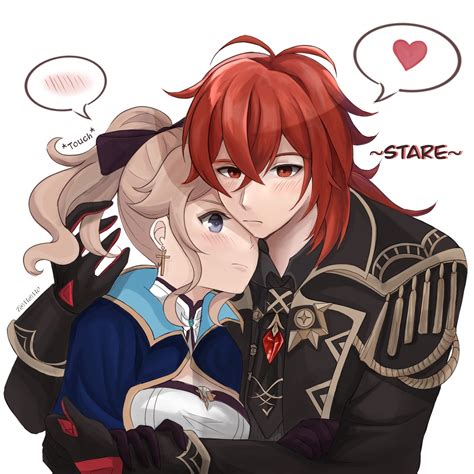 Fan Art Diluc Jean Genshin Impact Hoyolab