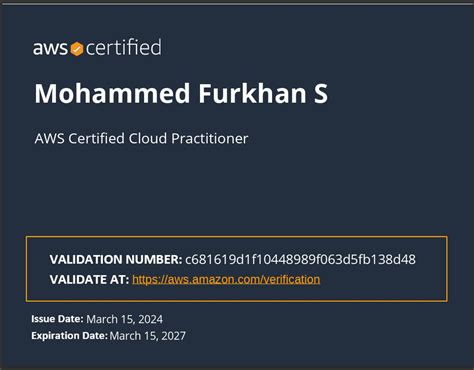 Mohammed Furkhan On Linkedin Aws Awscertified Cloudpractitioner Cloudcomputing Certification…