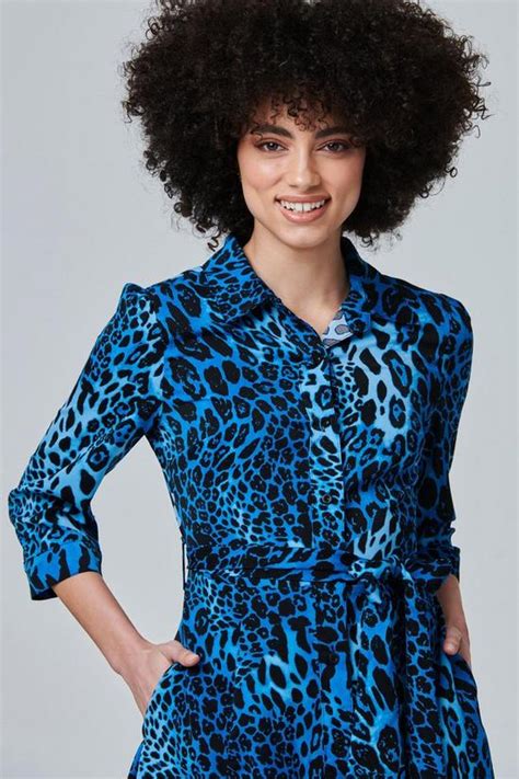 Dresses Leopard Print Midi Shirt Dress Izabel London