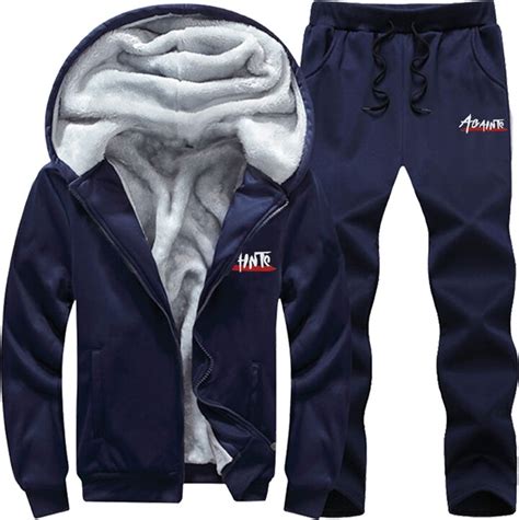 Ethkia Mens Tracksuits Set Long Sleeve Loose Fit Men Winter Sets