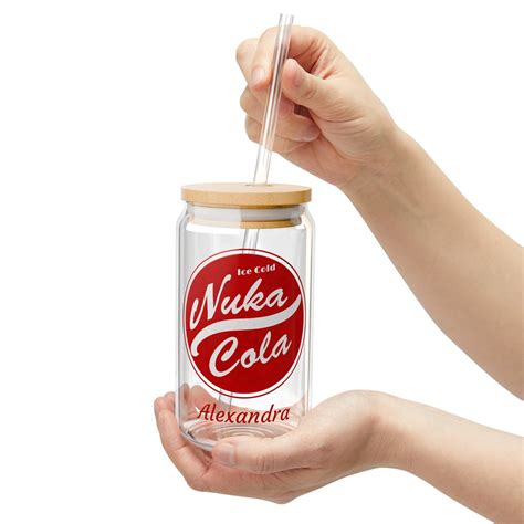 Personalized Nuka Cola Vault Tec Cup Glass Tumbler 16 Oz Fallout Pip