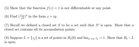 solved 5 ﻿show that the function f z b ar z ﻿is not