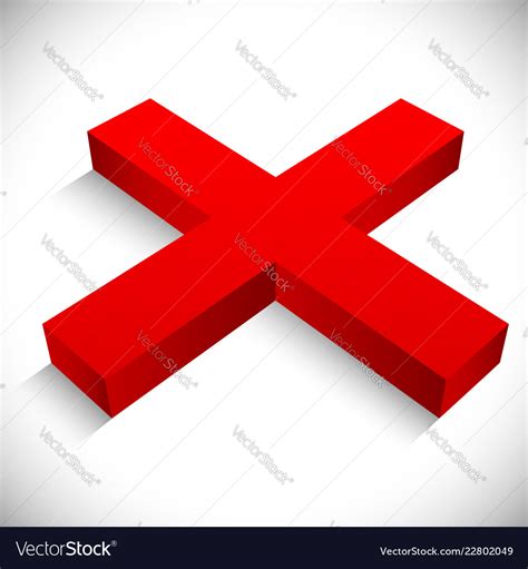 Red X Shape Removal Incorrect Faliure Negativity Vector Image