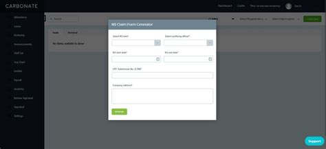 How To Generate Ns Pay Claim Form Carbonate HR