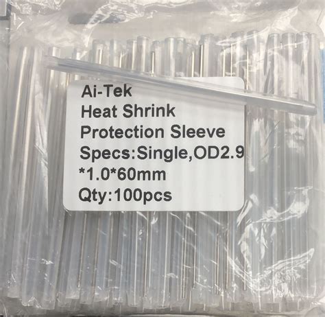 Ai Tek Fiber Optic Splice Protection Sleeve Heat Shrink Od2 9 1 0 60mm Qty 100pcs Infotec Estore