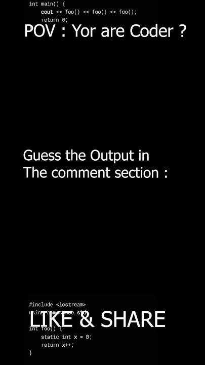 Guess Of The Output Of The Following Code Video 9 Please Subscribe