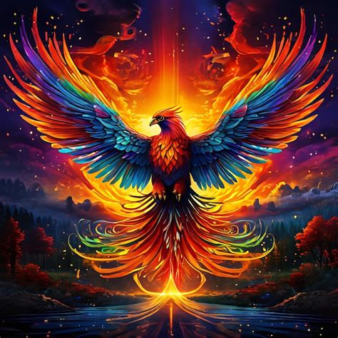 Premium Photo Flying Majestic Pheonix Reborn From Blaze Of