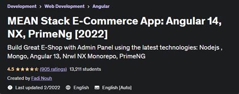 Mean Stack 电子商务应用程序：angular 14、nx、primeng 2022 Mean Stack E