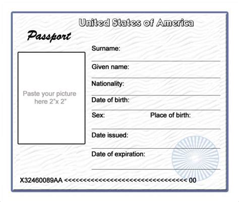 Sample Passport Template Imagen891 SampleResume