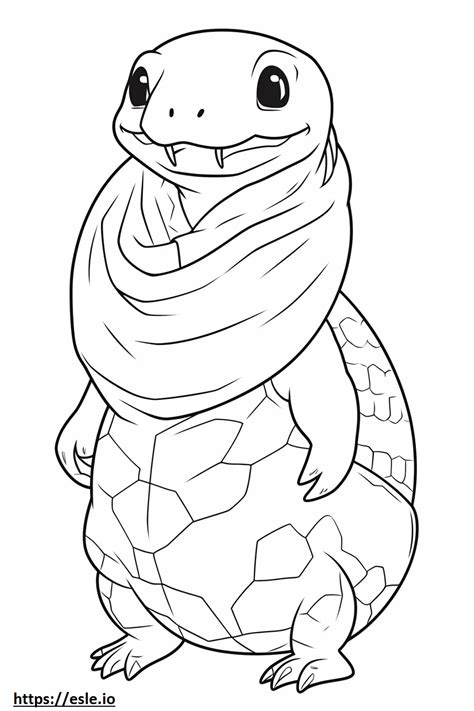Spotted Python Kawaii Coloring Page