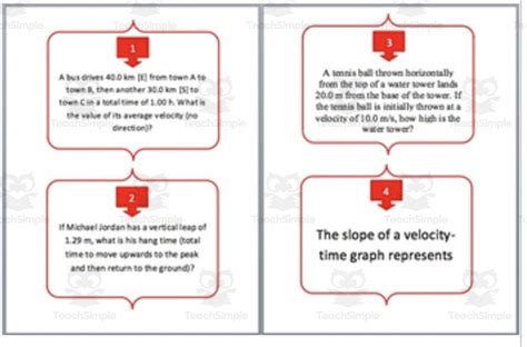 Kinematics Task Cards Activity By Teach Simple