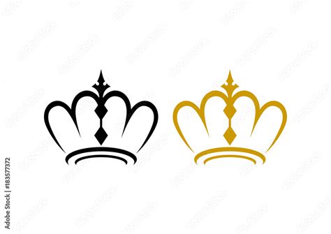 Unique Line Art Crown For King And Queen Illustration Classic Logo