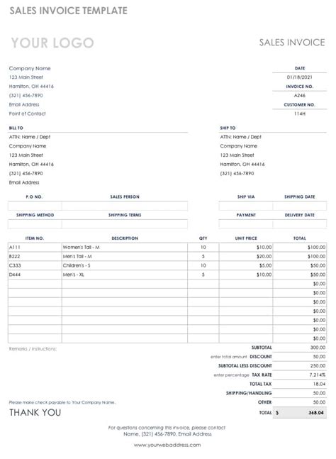 Purchase Order Invoice Template Best Template Ideas