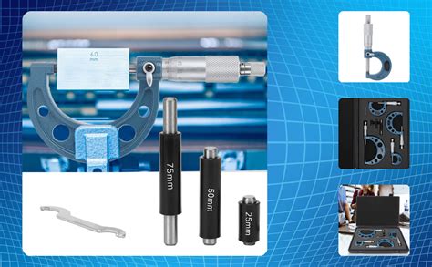 Outside Diameter Micrometer 4Pcs Outside Micrometer Bearing Steel 0 To 100mm High Accuracy