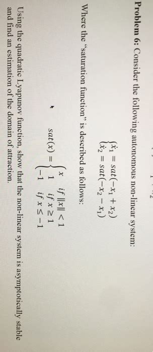 solved problem 6 consider the following autonomous