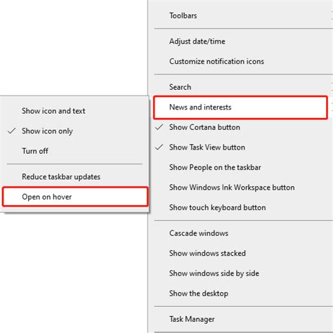 How To Show Or Hide Weather And News Widget On Windows 10 Taskbar