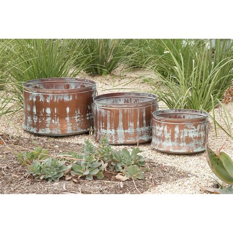 Outdoor Planters Rustic Metal Garden Planters